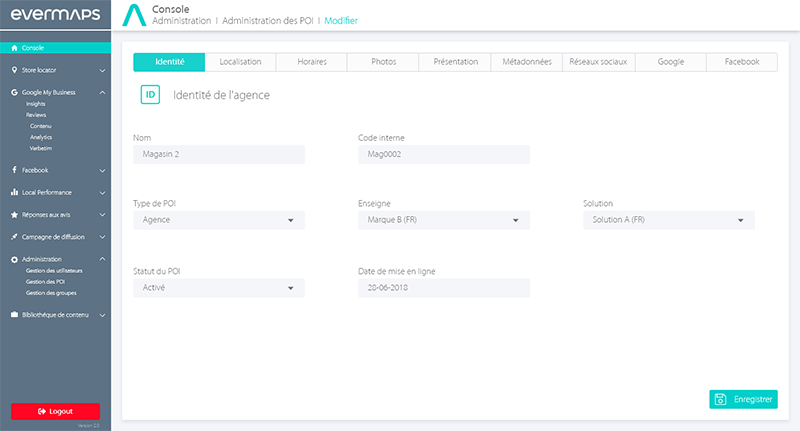 La Console evermaps • evermaps